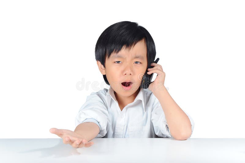 Asian Boy Resembling Business Man Argumenting Stock Image - Image of ...