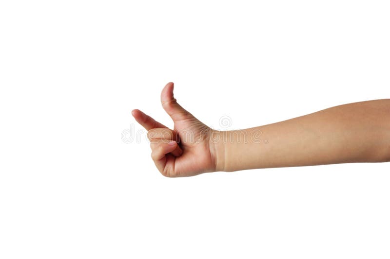 Asian Boy S Hand Making an Outstretched Hand Gesture on a White ...
