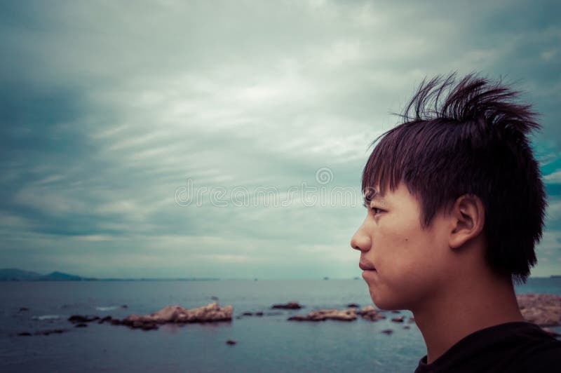 Asian Boy Side Face Profile Stock Image - Image of profil, breeze: 64183557