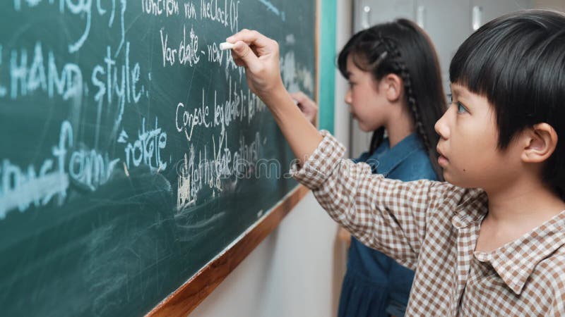 Asian Boy Study Coding Engineering Prompt while Writing at Blackboard ...
