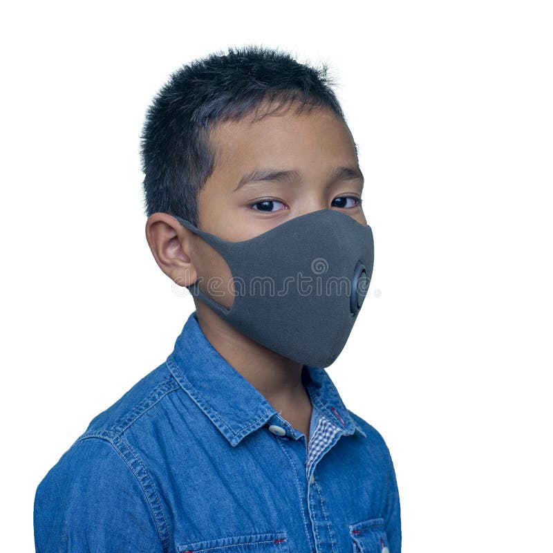 Asian Boy Wears a Protective Mask. COVID-19 Stock Photo - Image of ...