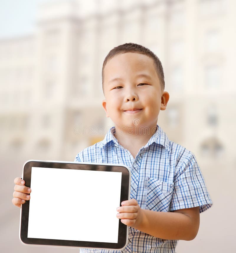 Asian Boy 6 Years with Tablet Stock Image - Image of internet, showing ...