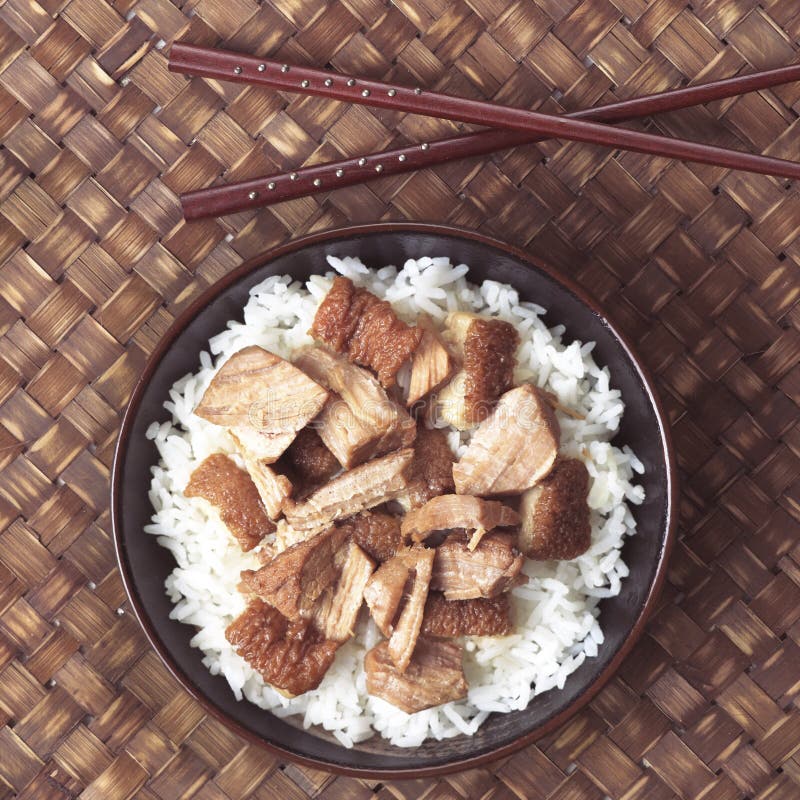 Asian braised pork rice stock photo. Image of delicious - 14602484