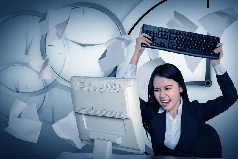 Asian Business Get Angry because Overtime Work Editorial Image - Image ...