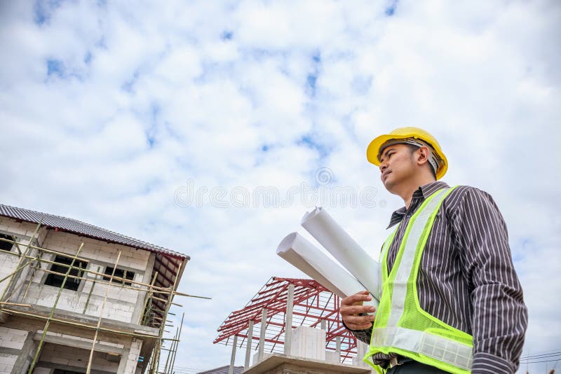 Asian Business Man Construction Engineer Worker Stock Image - Image of ...