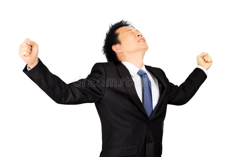 Asian Business Man with Exciting Expression Stock Image - Image of ...