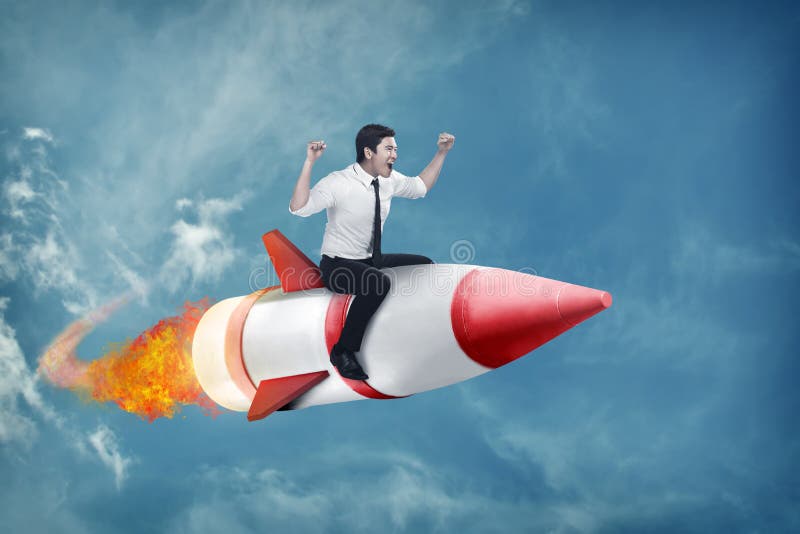 Asian Business Man Riding Rocket Stock Photos - Free & Royalty-Free ...