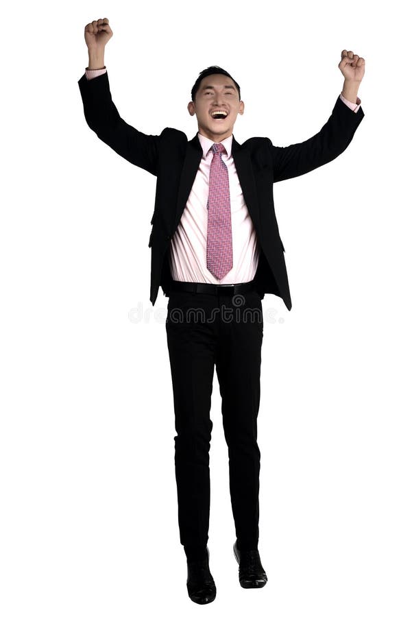 Asian Business Man Raise Hand Stock Image - Image of attractive ...