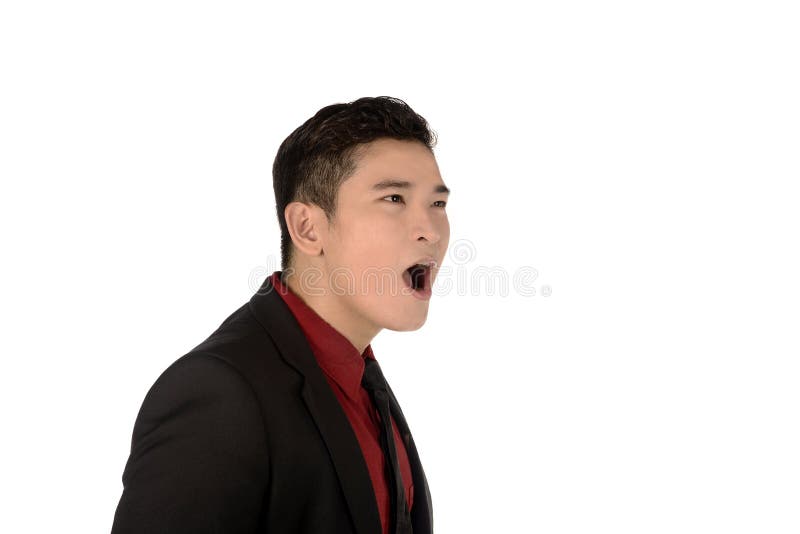 Business Man Shout On The Building Rooftop Stock Image - Image of ...