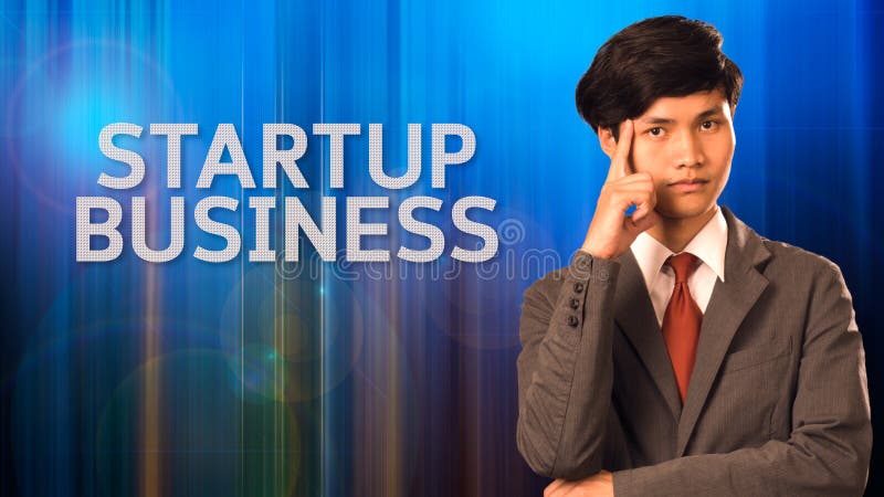 Business Man with Text Startup Stock Photo - Image of note, concepts ...