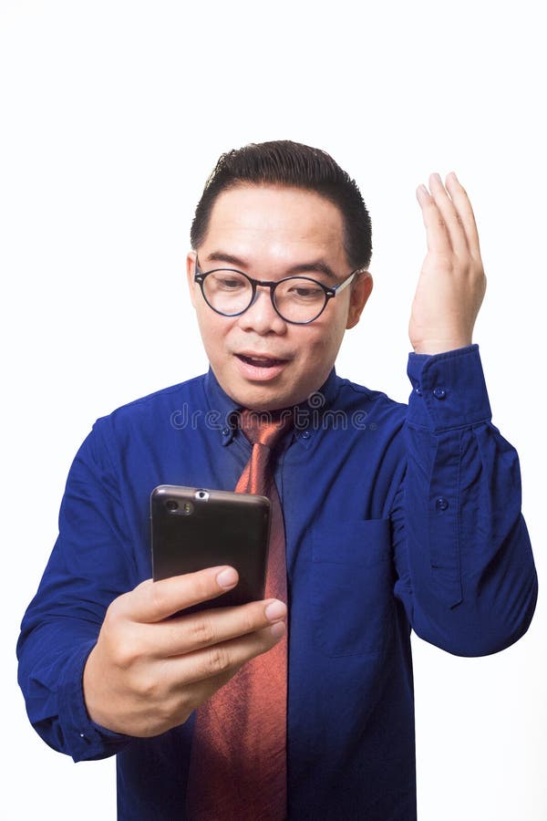 Asian Business Man Use Mobile Phone Stock Photo - Image of person, male ...