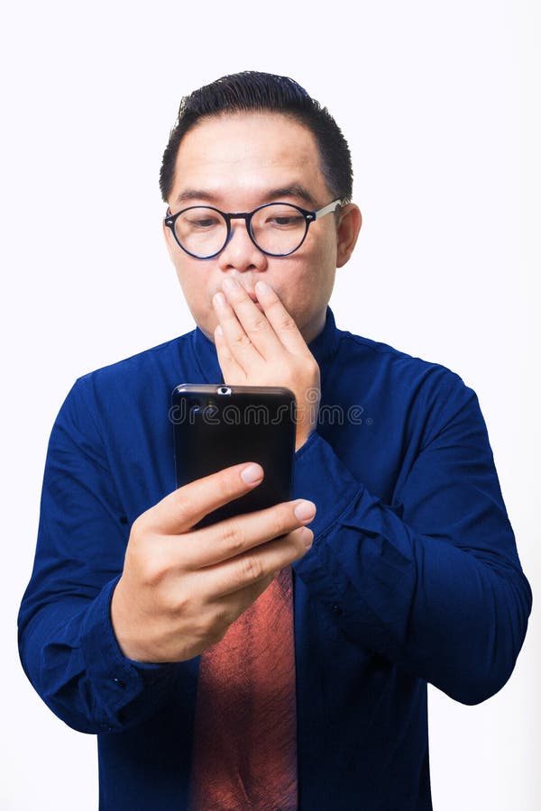 Asian Business Man Use Mobile Phone Stock Image - Image of isolated ...