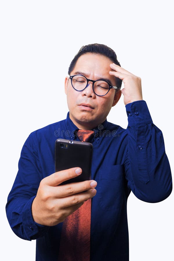 Asian Business Man Use Mobile Phone Stock Photo - Image of white, smart ...