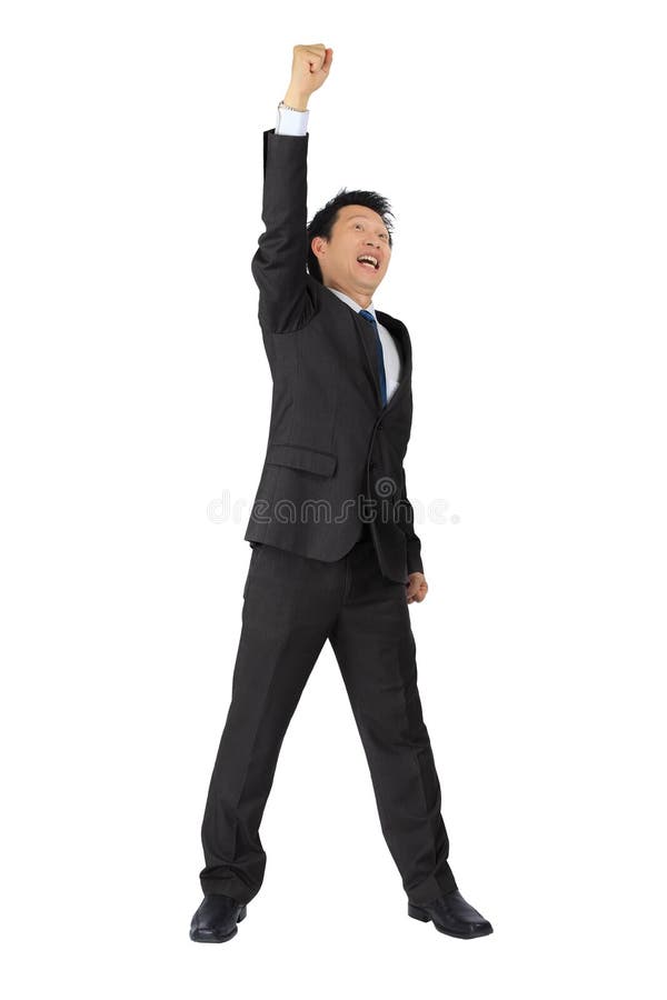 Asian Business Man with Very Exiting Posture Stock Image - Image of ...
