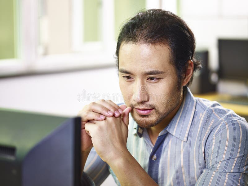 Asian Business Man Working In Office Stock Image - Image of east, korea ...