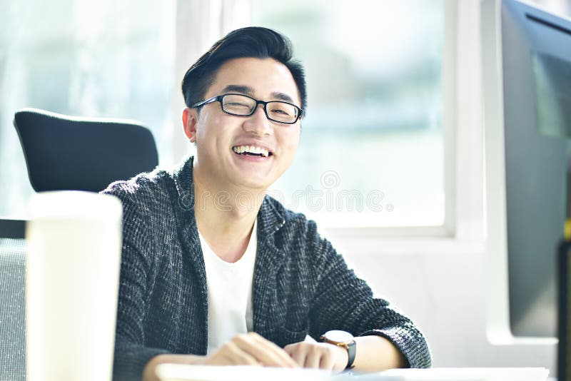 Asian Business Man Working in Office Stock Image - Image of korea ...