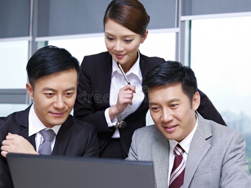 Asian business people stock photo. Image of backtoback - 30613702