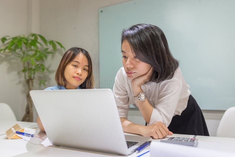 Asian Business People Working on Laptop in Office Stock Image - Image ...