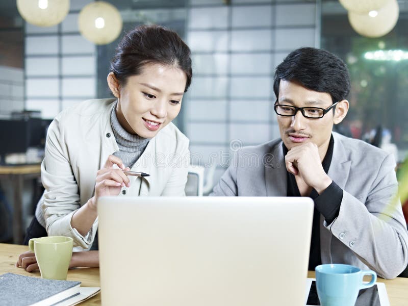 Asian Business People Working Together in Office Stock Photo - Image of ...