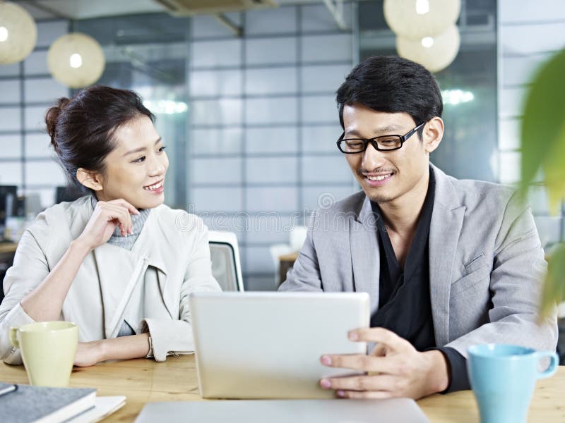 Asian Business People Working Together in Office Stock Image - Image of ...