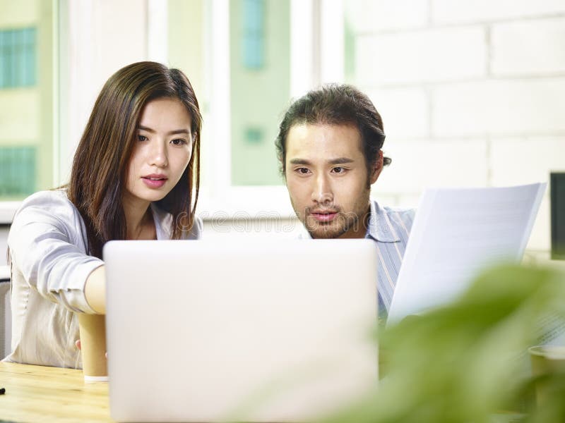 Asian Business People Working Together in Office Stock Photo - Image of ...