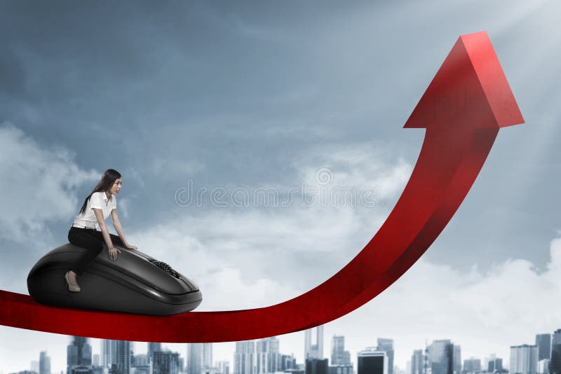 Asian Business Person Riding Computer Mouse Stock Photos - Free ...