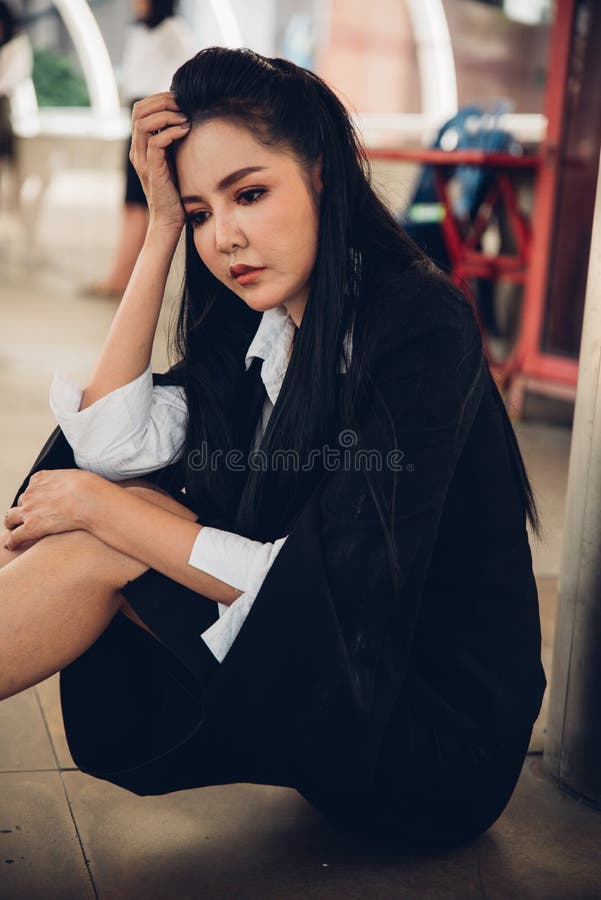 Asian Business Woman Feeling Stress from Work Stock Image - Image of ...