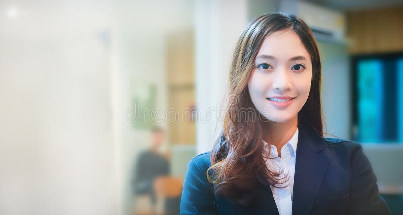 Asian Business Women Smiling Happy for Working Stock Photo - Image of ...
