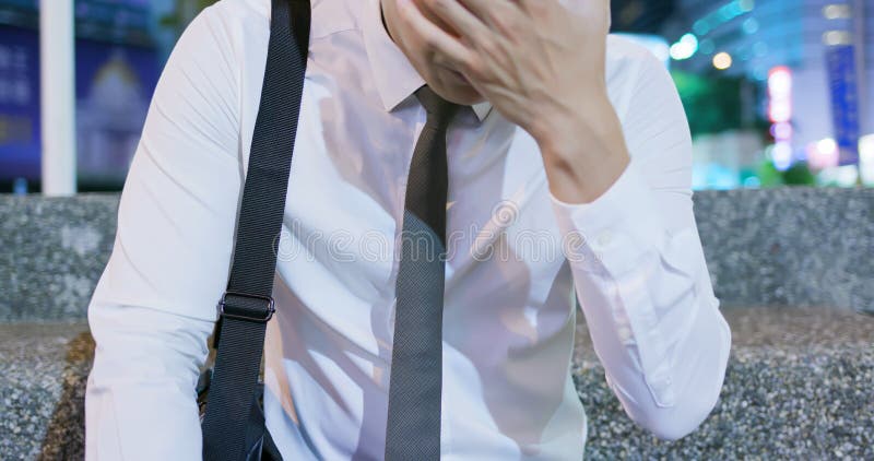 Asian Businessman Get Off Work Stock Image - Image of night, overwork ...