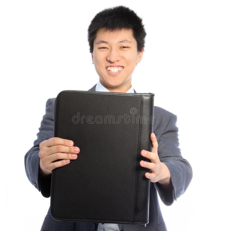 Young Asian Man Holding Black Binder Stock Photos - Free & Royalty-Free ...