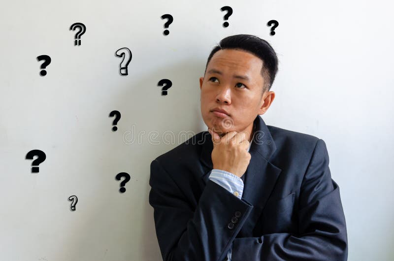 Asian Businessman with a Question Mark.Concept Business Stock Photo ...