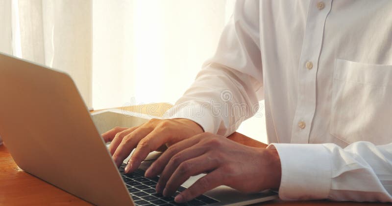 Asian Businessman Type Keyboard Write Financial Graph Chart Planning ...