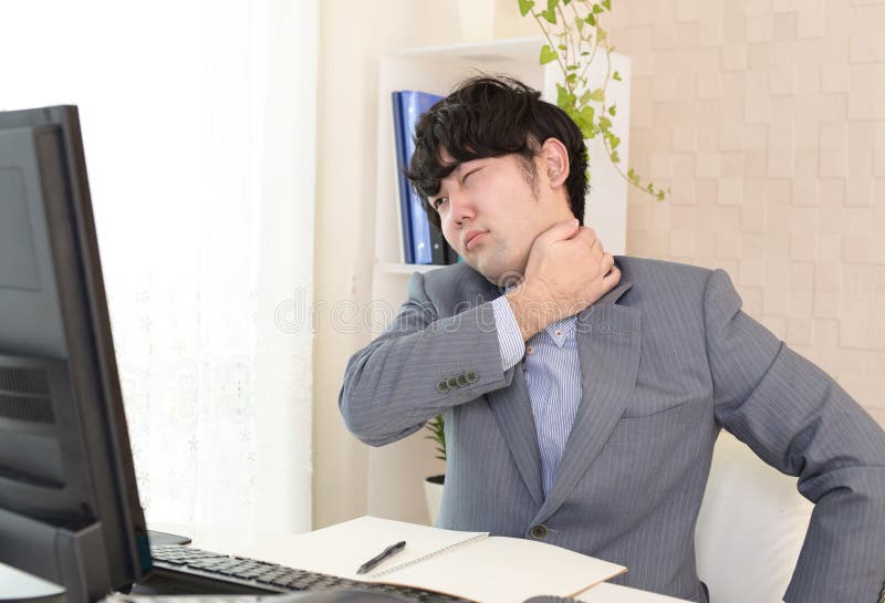 Tired and Stressed Asian Businessman Stock Image - Image of depressed ...