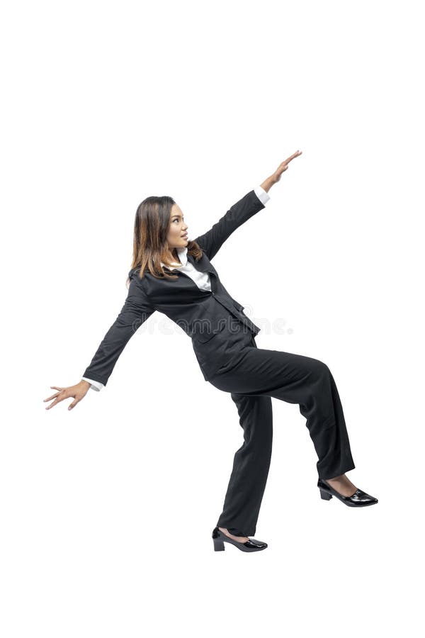 Asian Businesswoman Falling Down Stock Image - Image of woman, danger ...