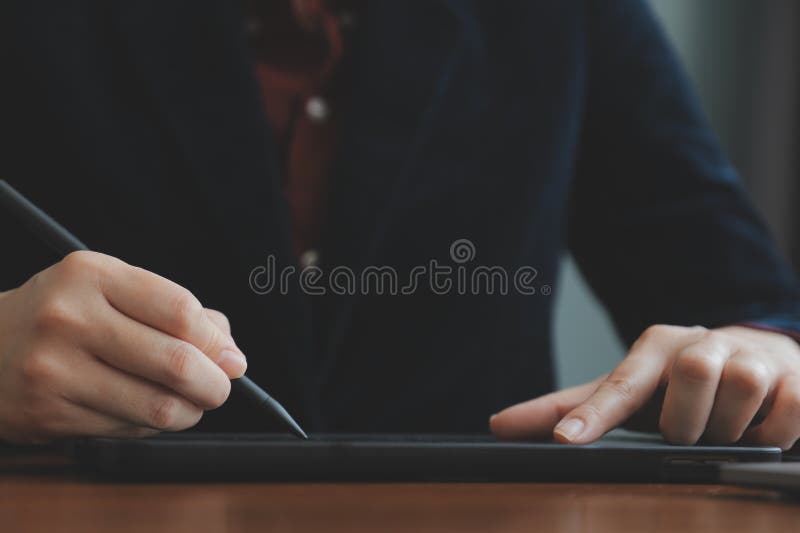 Asian Businesswoman Using Laptop Computer and Working at Office with ...