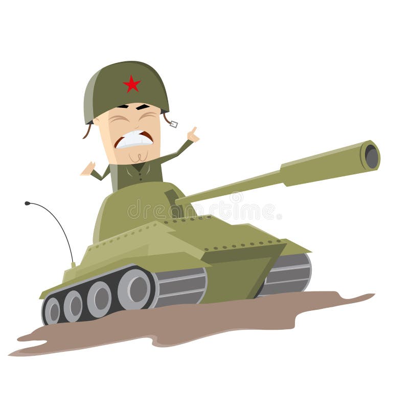 Asian Cartoon Soldier in a Tank Stock Vector - Illustration of motif ...