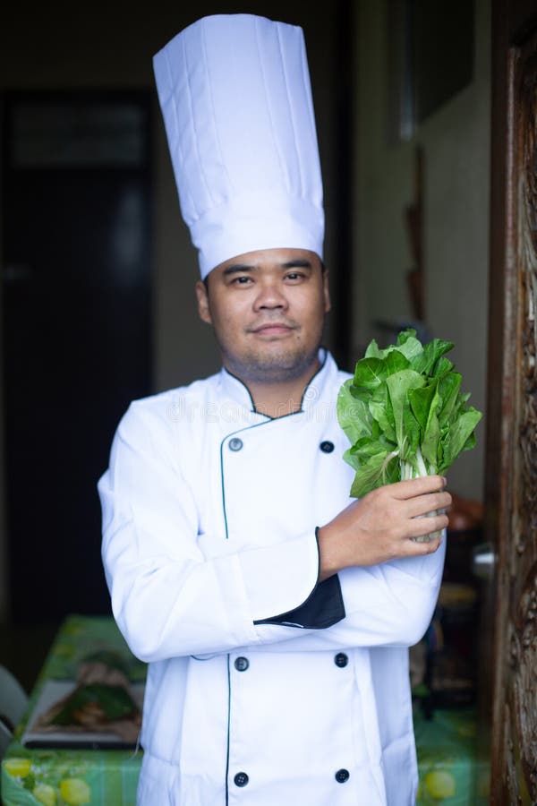 Asian Chef in a Kitchen with Healthy Food Stock Photo - Image of eating ...