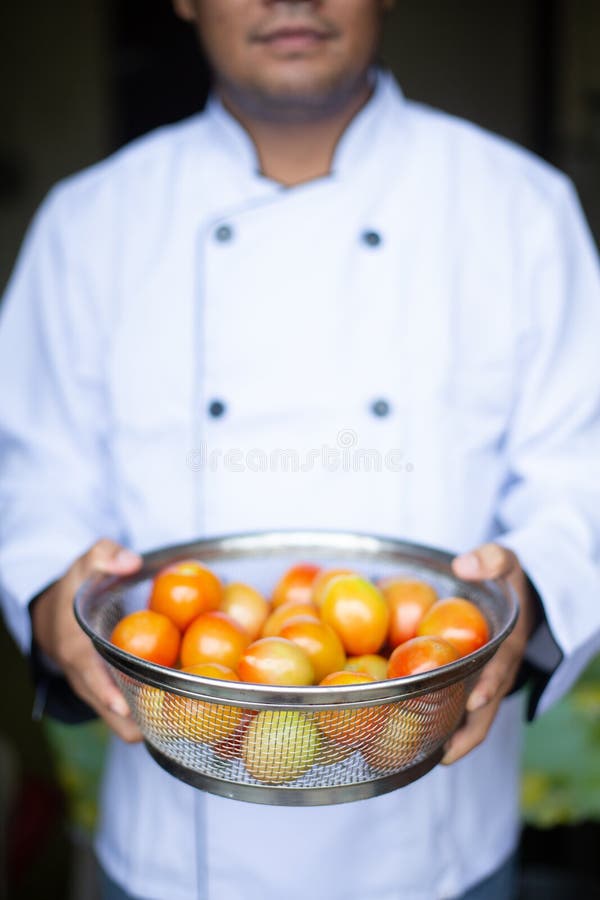 Asian Chef in a Kitchen with Healthy Food Stock Photo - Image of camera ...