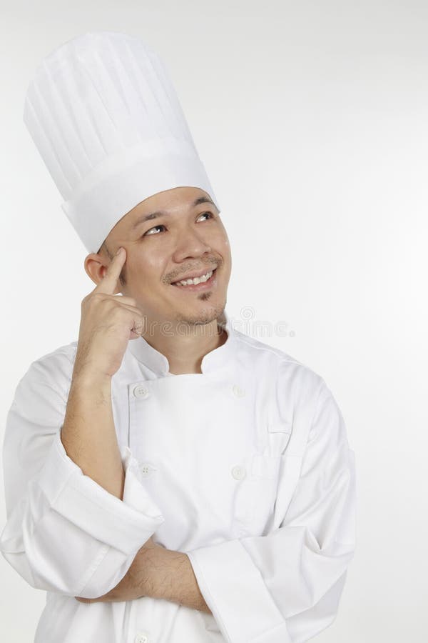 Asian Chef Thinking. Conceptual Image Stock Image - Image of authority ...