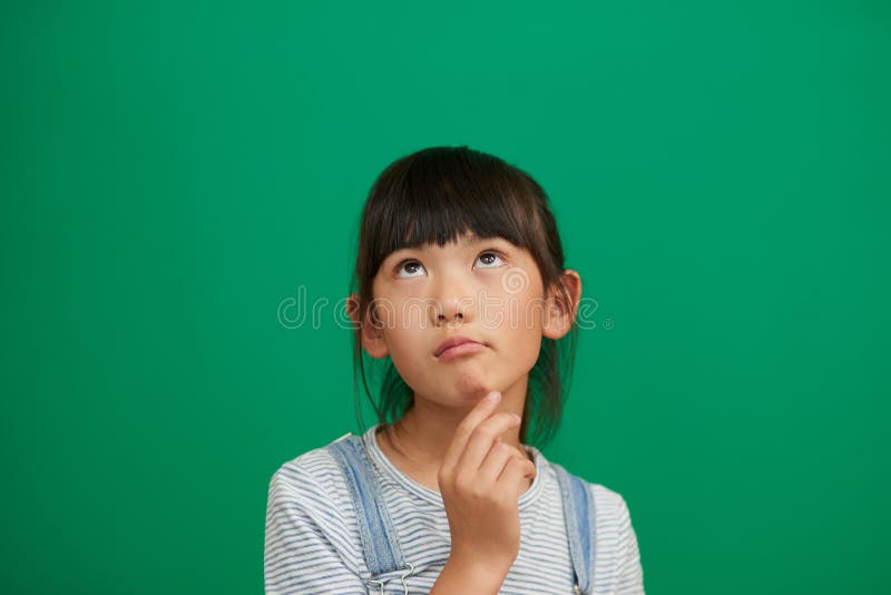 Asian Child, Girl and Thinking in Studio for Future, Education or ...