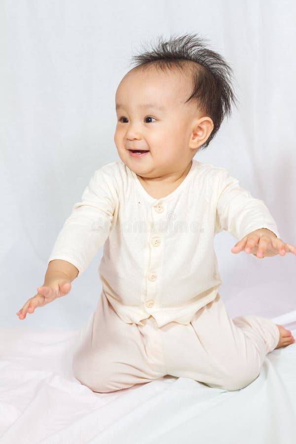 Asian Chinese Baby Smiling stock image. Image of little - 55806065