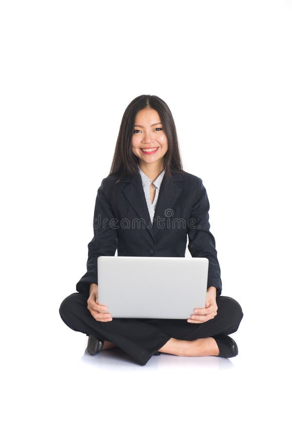 Asian Chinese Female Sitting Stock Photo - Image of copyspace ...
