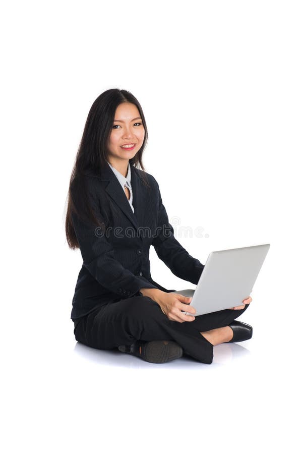 Asian Chinese Female Sitting Stock Image - Image of asian, laptop: 60391345