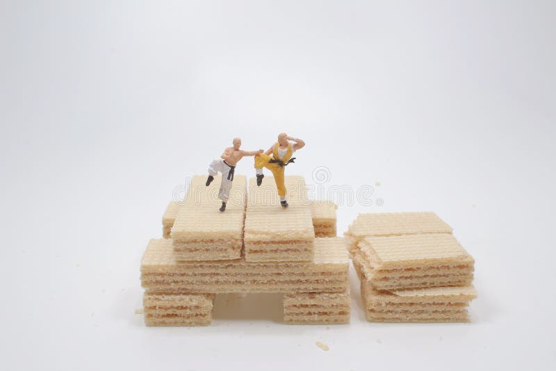 Asian Chinese Man on the Waffle Arts Fighting Poses Stock Photo - Image ...