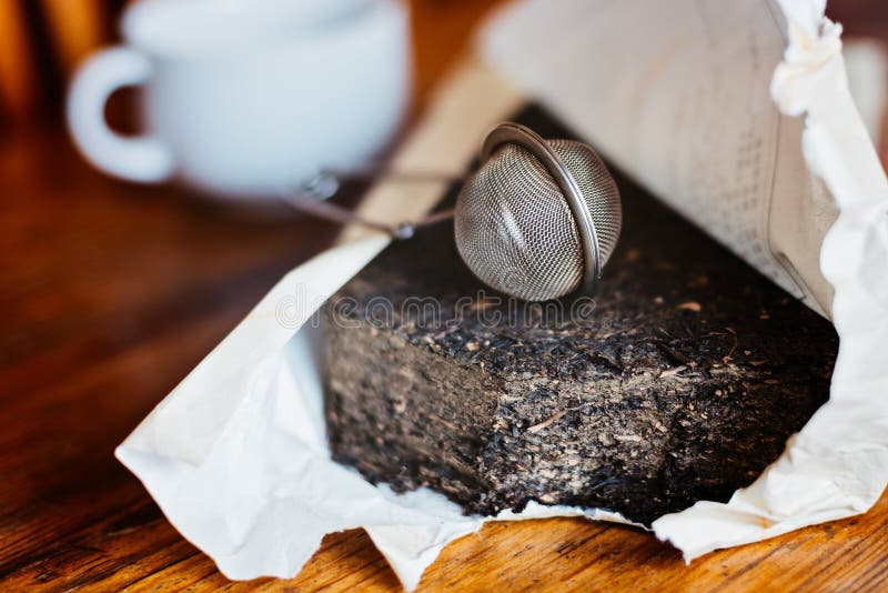 Asian Chinese Pressed Pu-erh Tea Stock Image - Image of chinese, asian ...