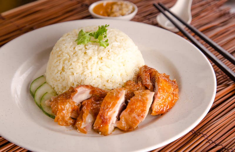 Asian Chinese Style Chicken Rice Stock Image - Image of asian, hainan ...