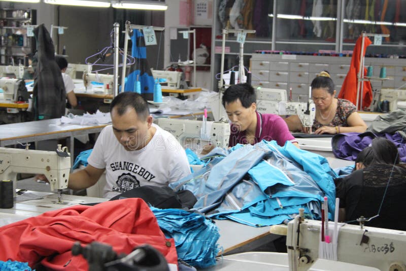 Asian clothes factory editorial stock image. Image of producing - 52863924