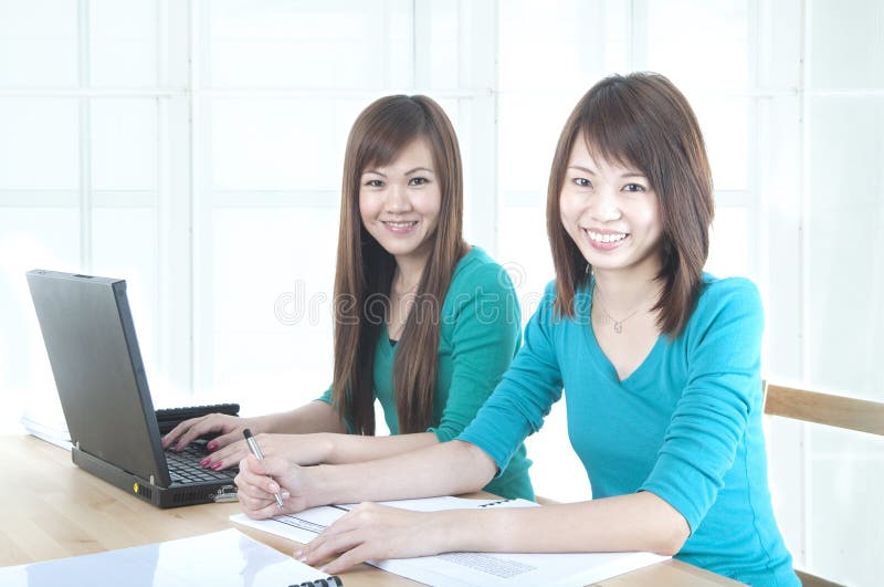 Asian college students stock photo. Image of smiling - 27332806