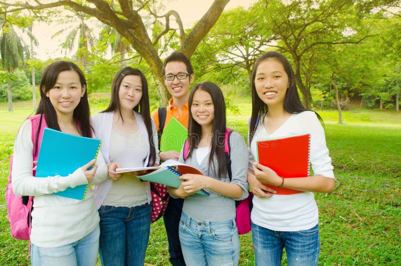 Asian college students stock photo. Image of lifestyle - 55928292