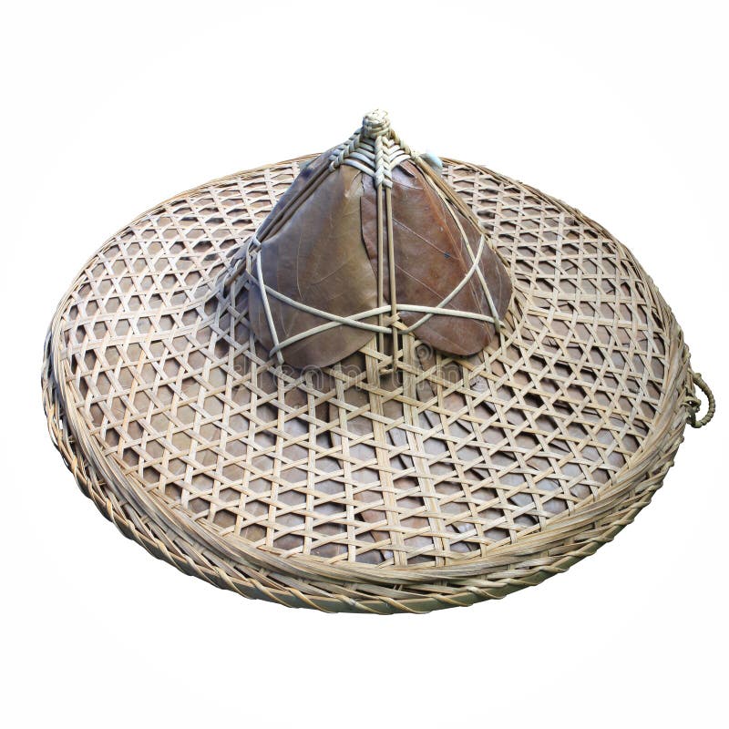 Asian Conical Hat with Leaves Dry Stock Image - Image of organic, reed ...